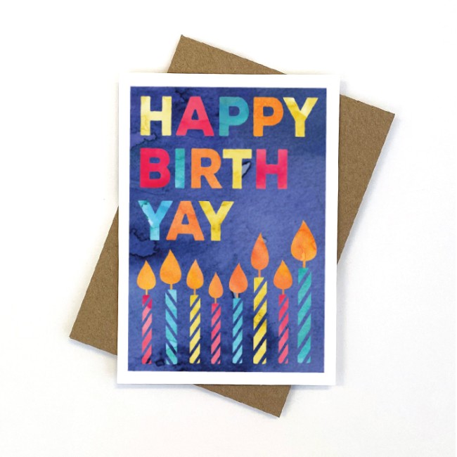 Birthday Card | Happy Birthday Yay — Delightful Rainglow