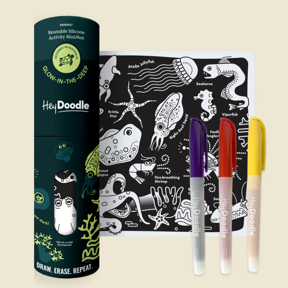 Hey Doodle | Glow-in-the-deep Mini Colouring & Doodle Mat — Delightful ...