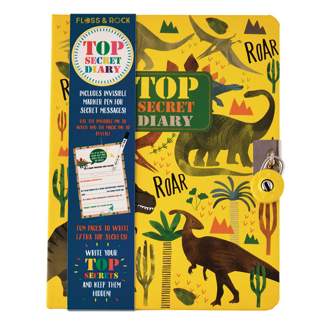 Floss & Rock | Lockable Diary | Top Secret Dinosaur — Delightful Rainglow